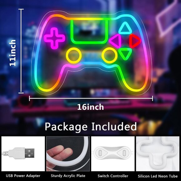 Accents | New Gamer Neon Sign Led Game Controller For Game Room Or Wall ...